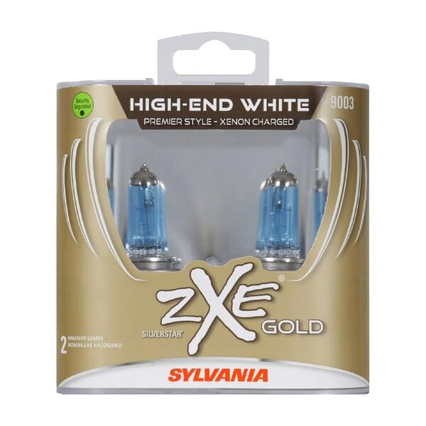 SYLVANIA 9003 SilverStar zXe Gold Halogen Headlight Bulb, 2 Pack