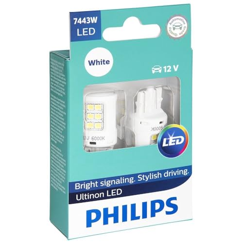 Philips 7443 Ultinon LED Bulb (White), 2 Pack